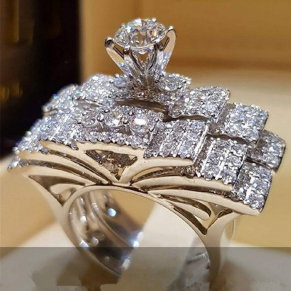 Jewelry | Solid 925 Sterling Silver Wedding Ring Set 5 | Poshmark